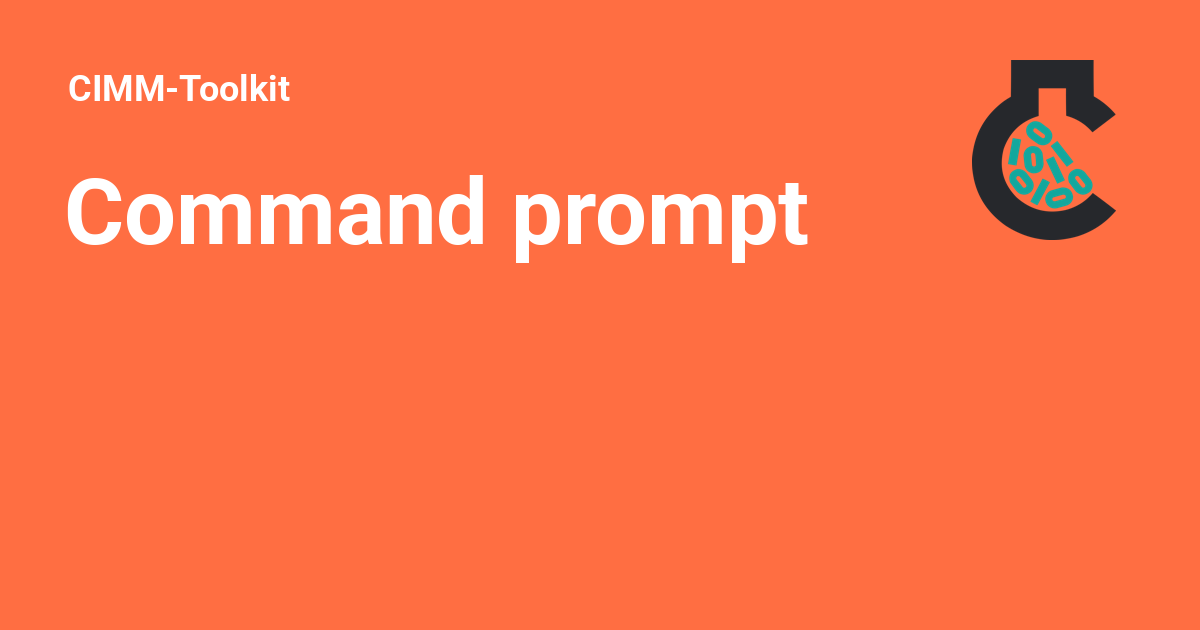 Command prompt - CIMM-Toolkit
